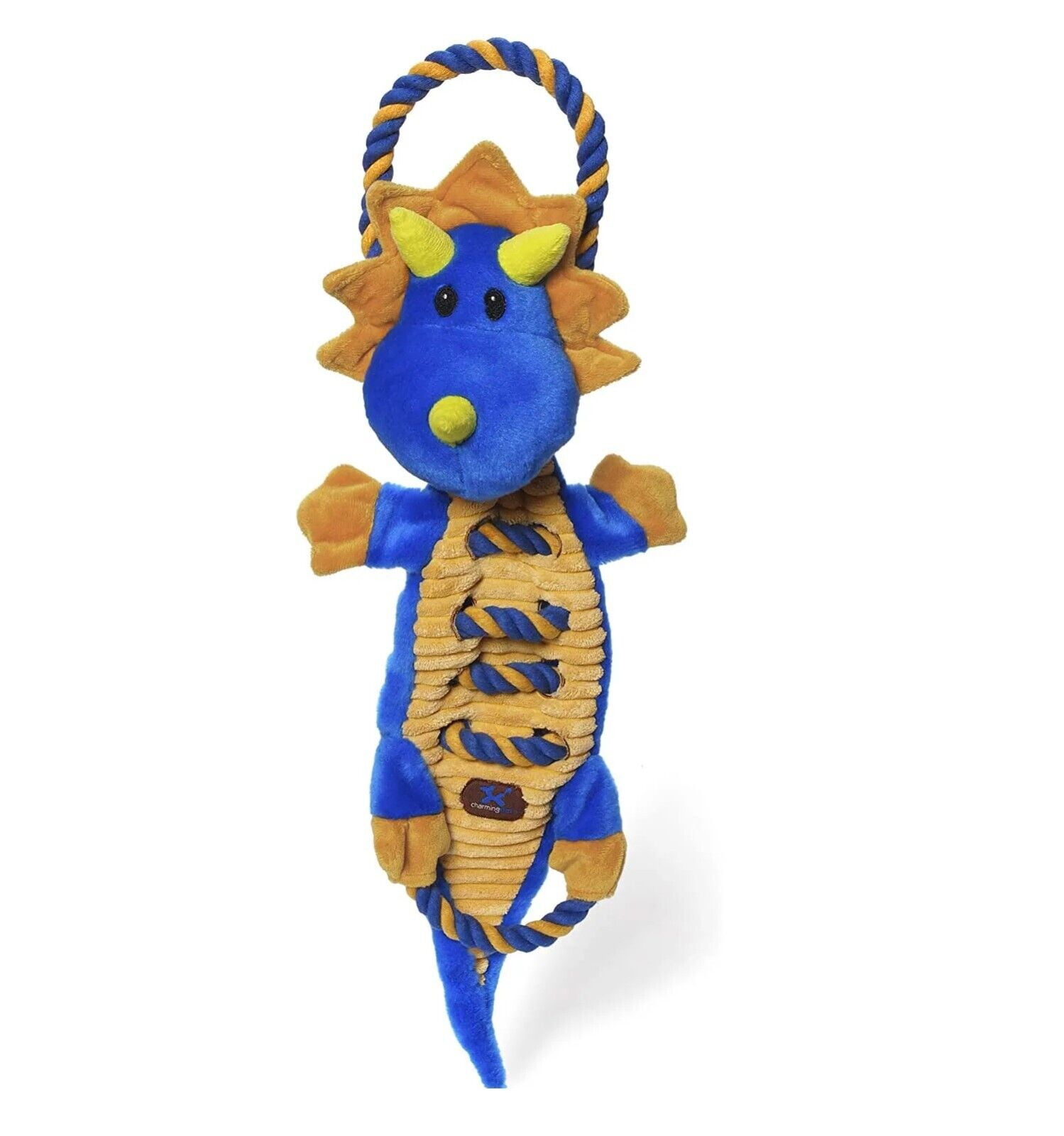21" Multi Sensory Dog Toy Jungle Dragon Durable Tough Rope Handle Three ...