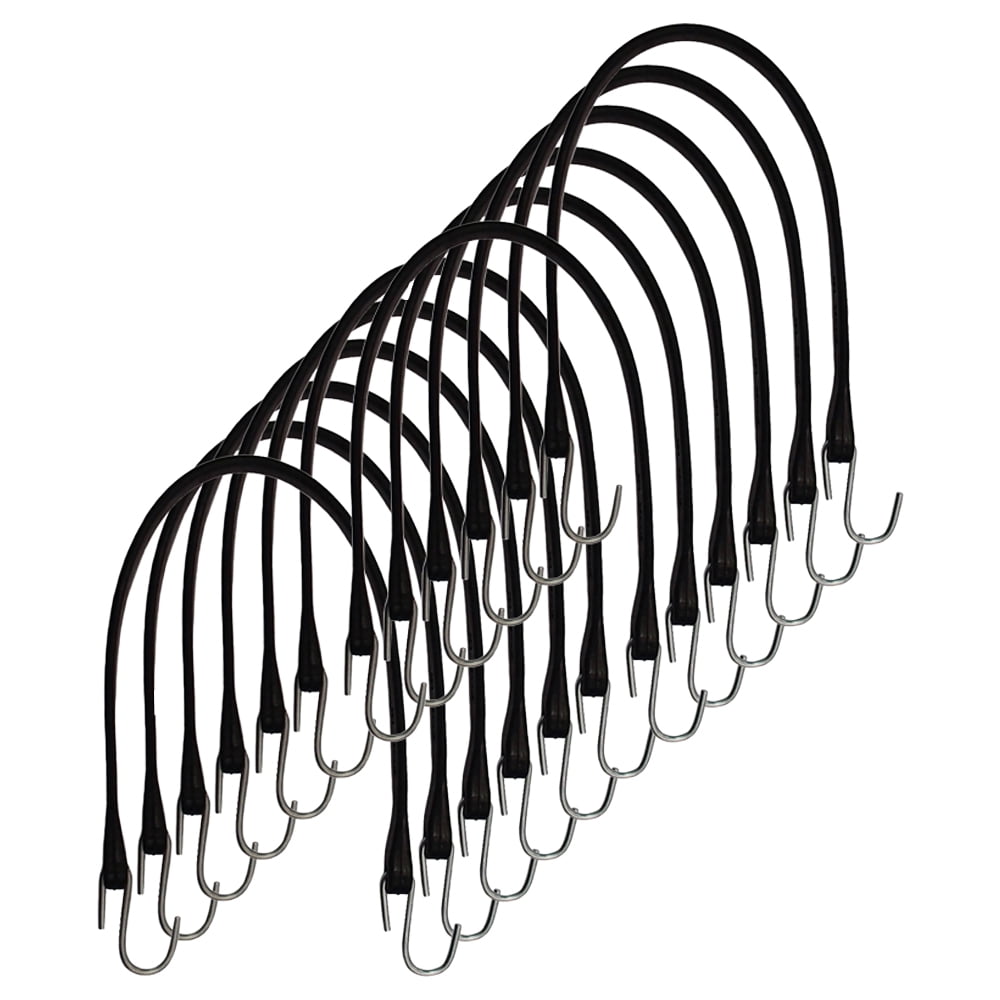 RAParts 21" Natural Rubber 12pc Bungee Stretch Straps with S-Hook Truck ...