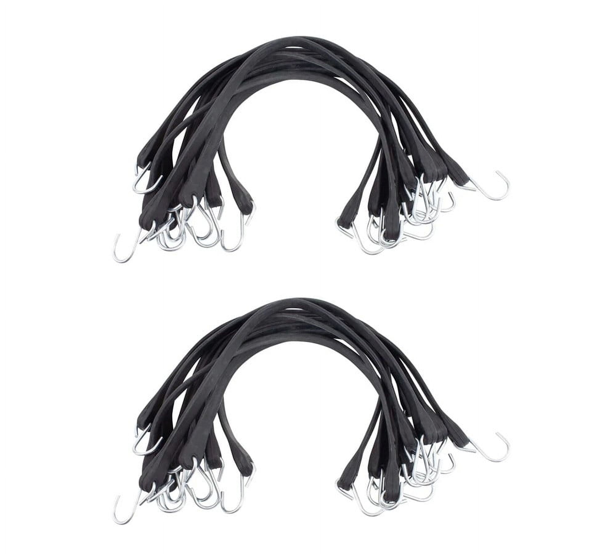21" Natural Rubber Tarp Bungee Straps Crimped Hooks - 2 Boxes (100 Pcs ...