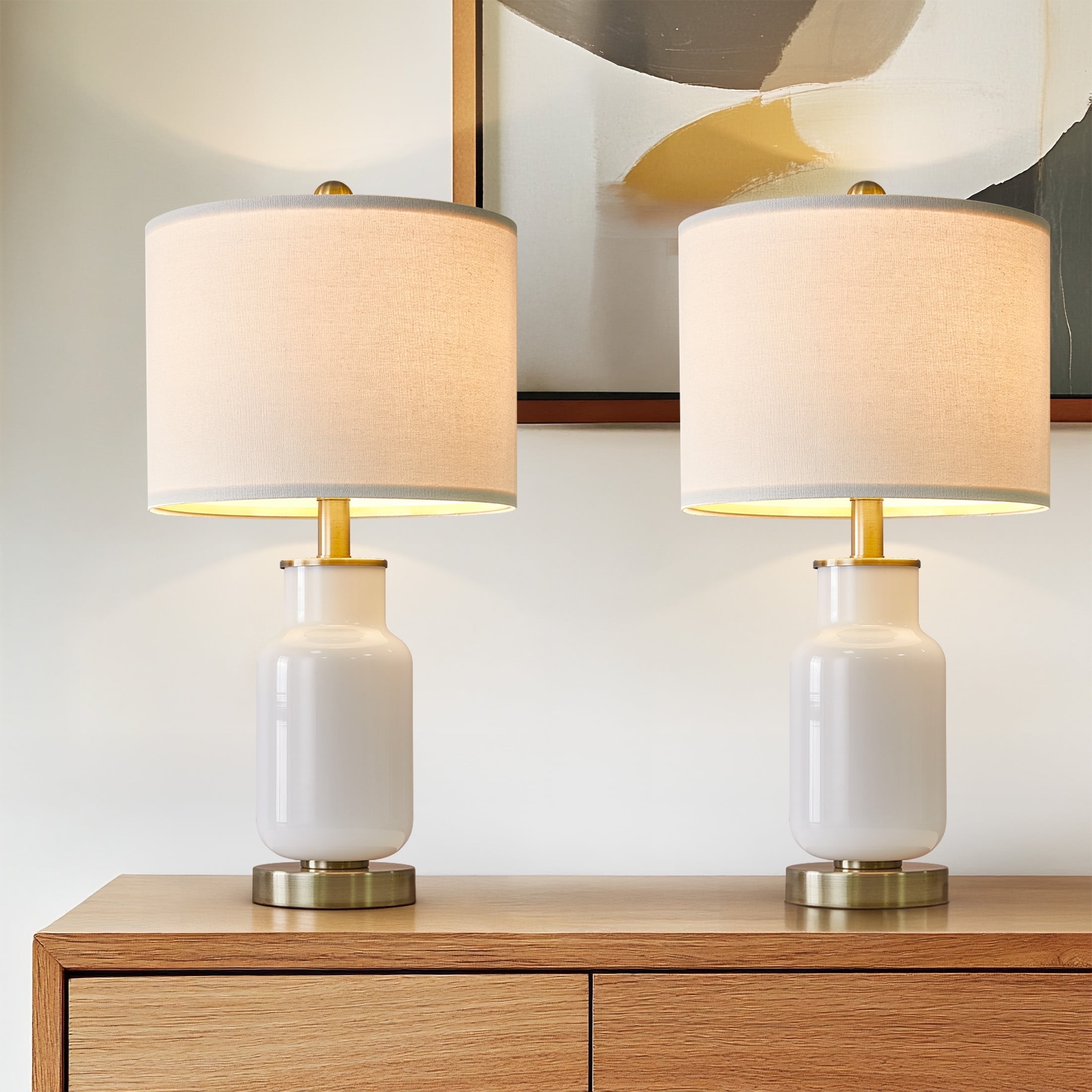 21'' Oneach Modern Table Lamps Set of 2 for Bedroom Desk Lamps for ...