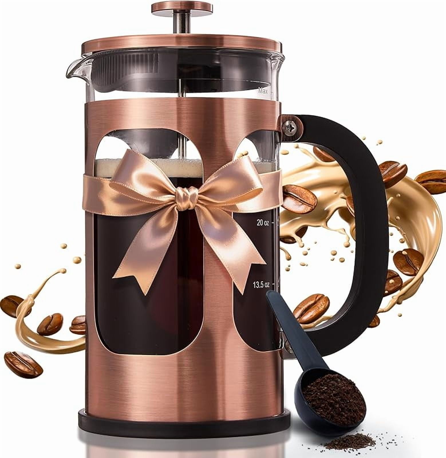 21 Ounce 0.6 Liter French Press Coffee Tea Maker Small, Heat Resistant ...