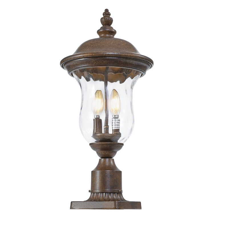 21" Outdoor Lamp Post Light, Vintage Bronze Garden Lantern with Clear ...