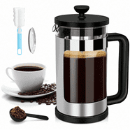 Navaris Retro French Press Coffee Maker (12 oz) - Stainless Steel ...