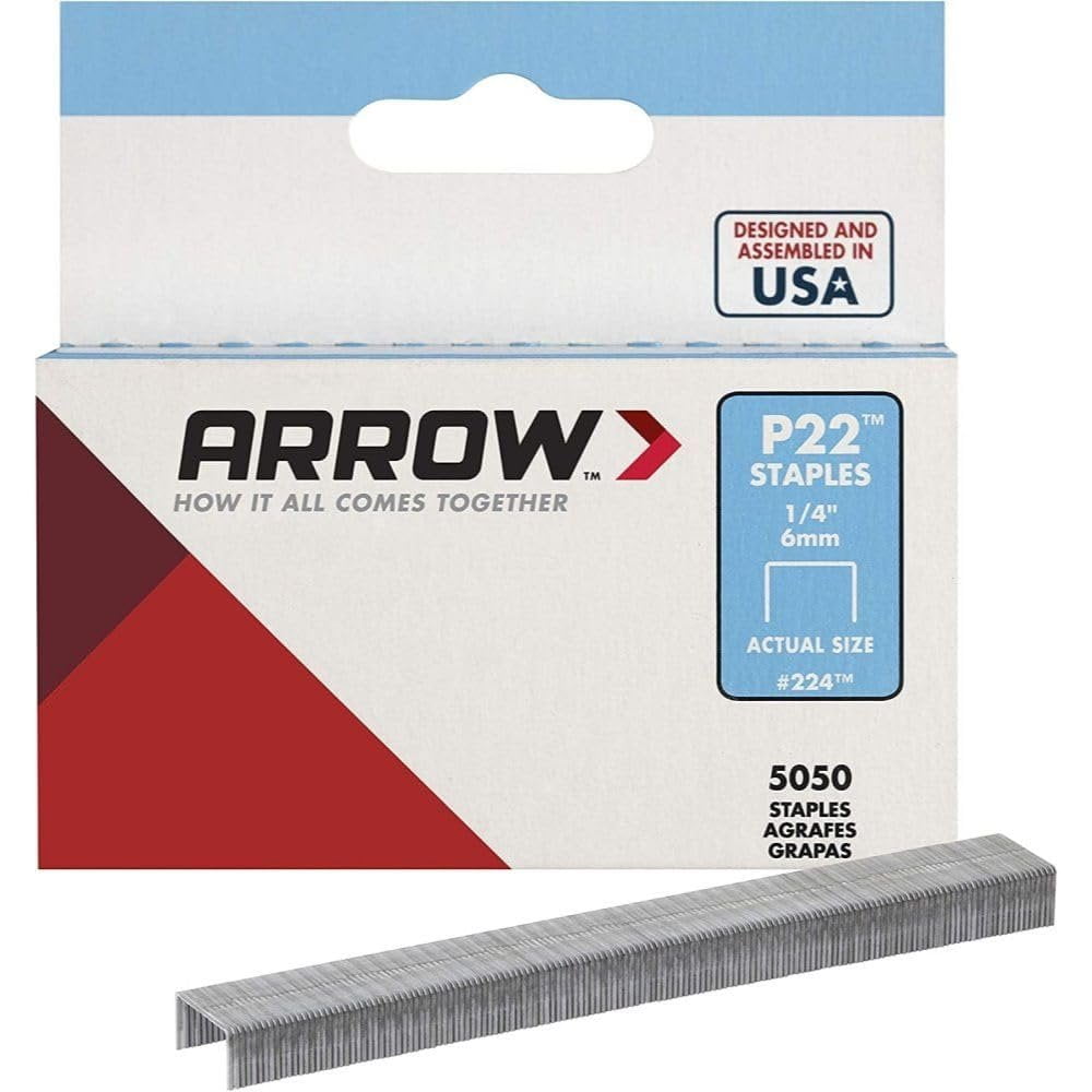 21 Pack Arrow Fastener 224 P22 1/4" Flat Crown Staples for P22 Plier ...