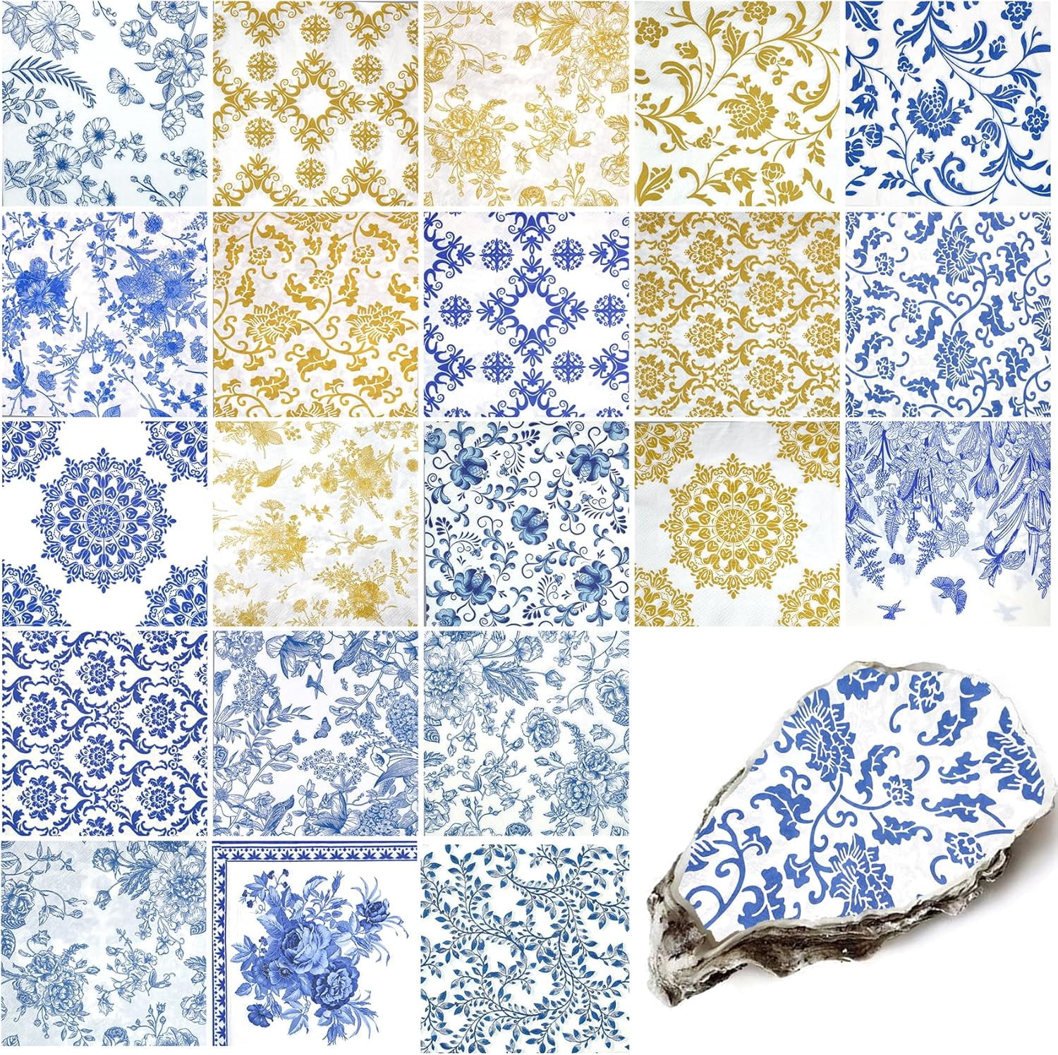 21 Pack Assorted Floral Napkins Decoupage Decorative, Decoupage Napkins ...