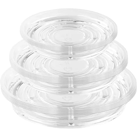 21 Pack Clear Plastic Plant Saucer Drip Trays (6 inch /8 inch /10 inch ...