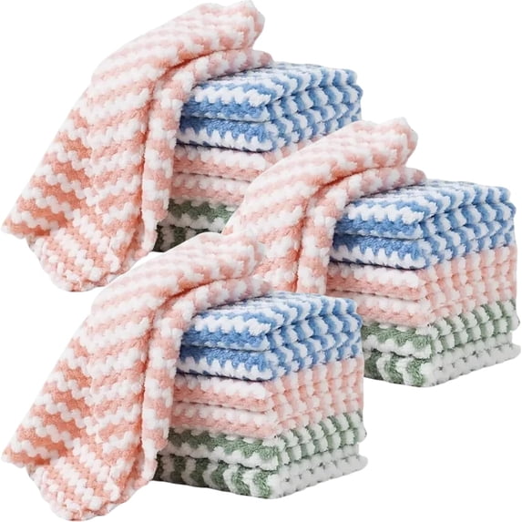 21 Pack Microfiber Cleaning Cloths, 10x10 Inch Ultra Soft & Absorbent ...