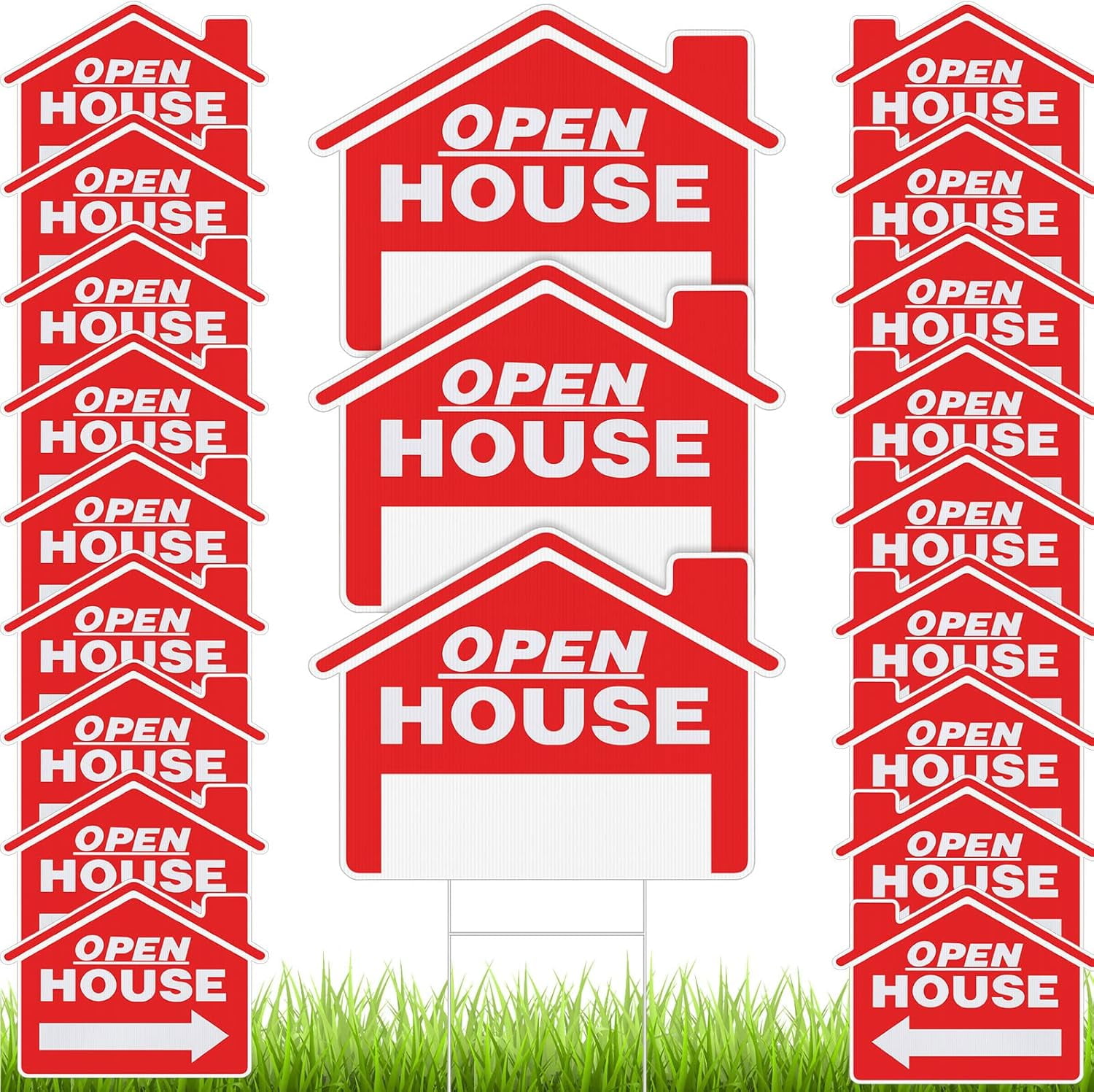 21 Pack Open House Signs for Real Estate Double Sided Estate Sale Signs ...