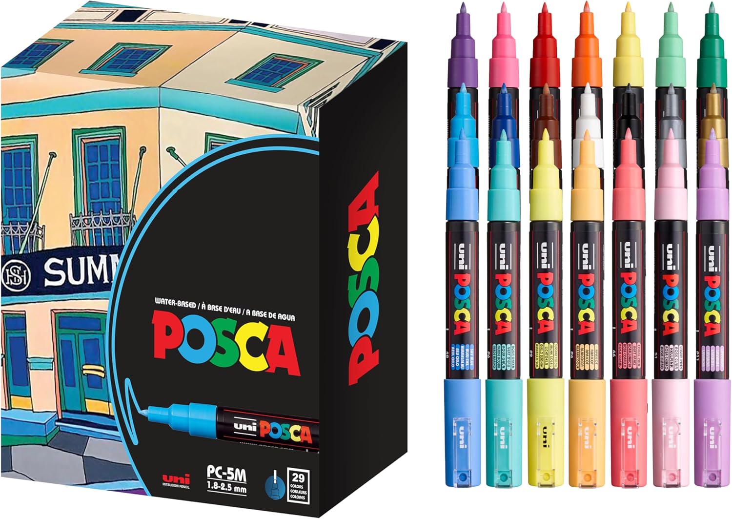 21 Paint Markers,1M Extra Fine Markers with Replaceable Tips,Marker Set of Acrylic Paint Pens ...