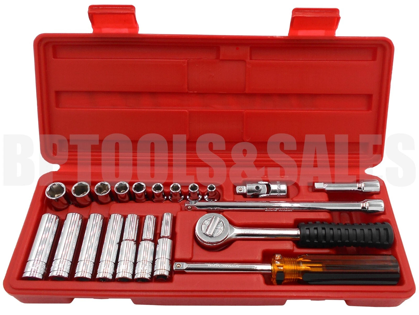21 Pc 1/4" DR. Socket Set (SAE) Size Socket Ratchet Wrench Tool Deep Socket Set - Walmart.com