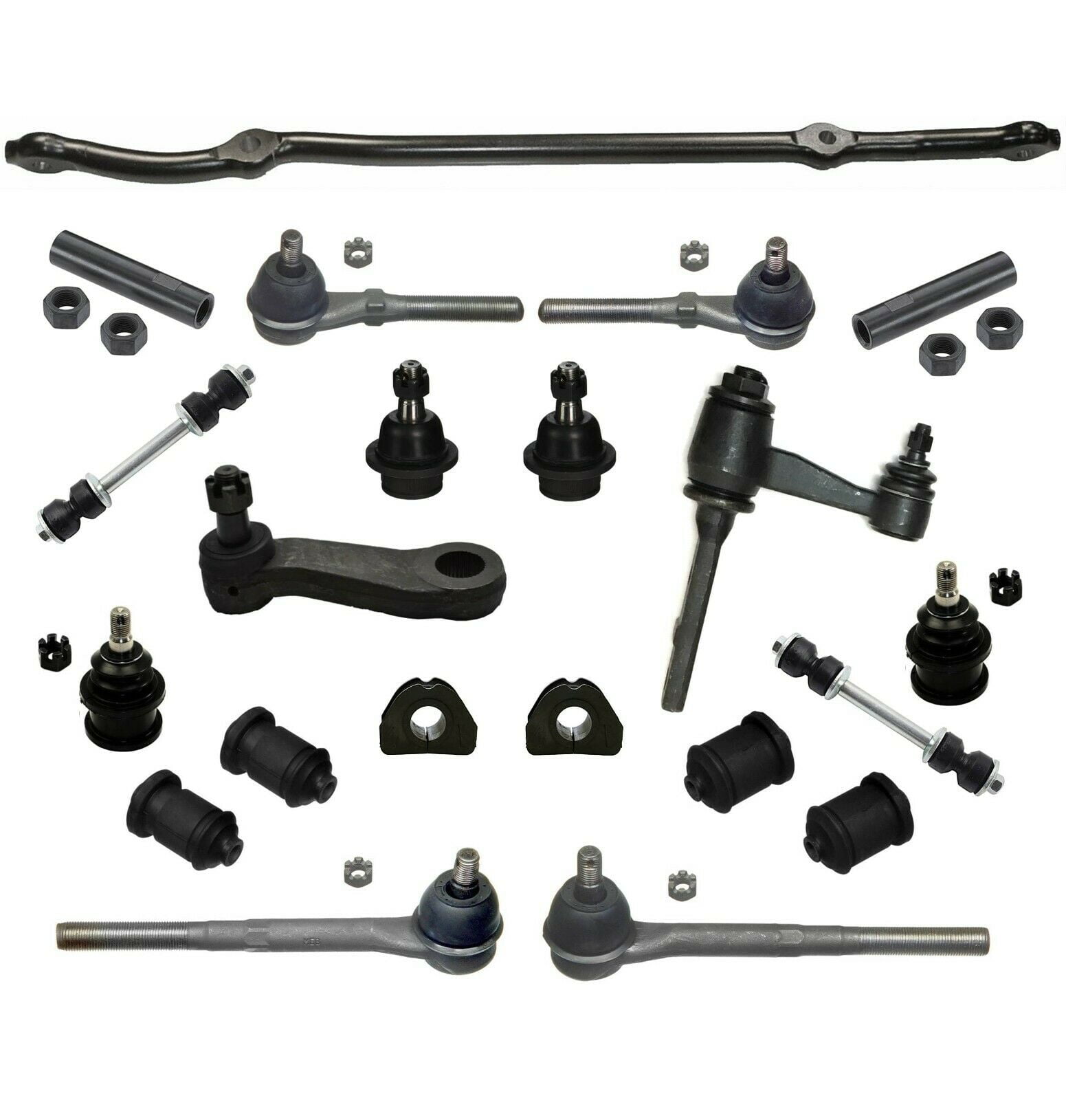 21 Pc Suspension Kit Outer and Inner Tie Rod Ends Front Sway Bar Frame ...