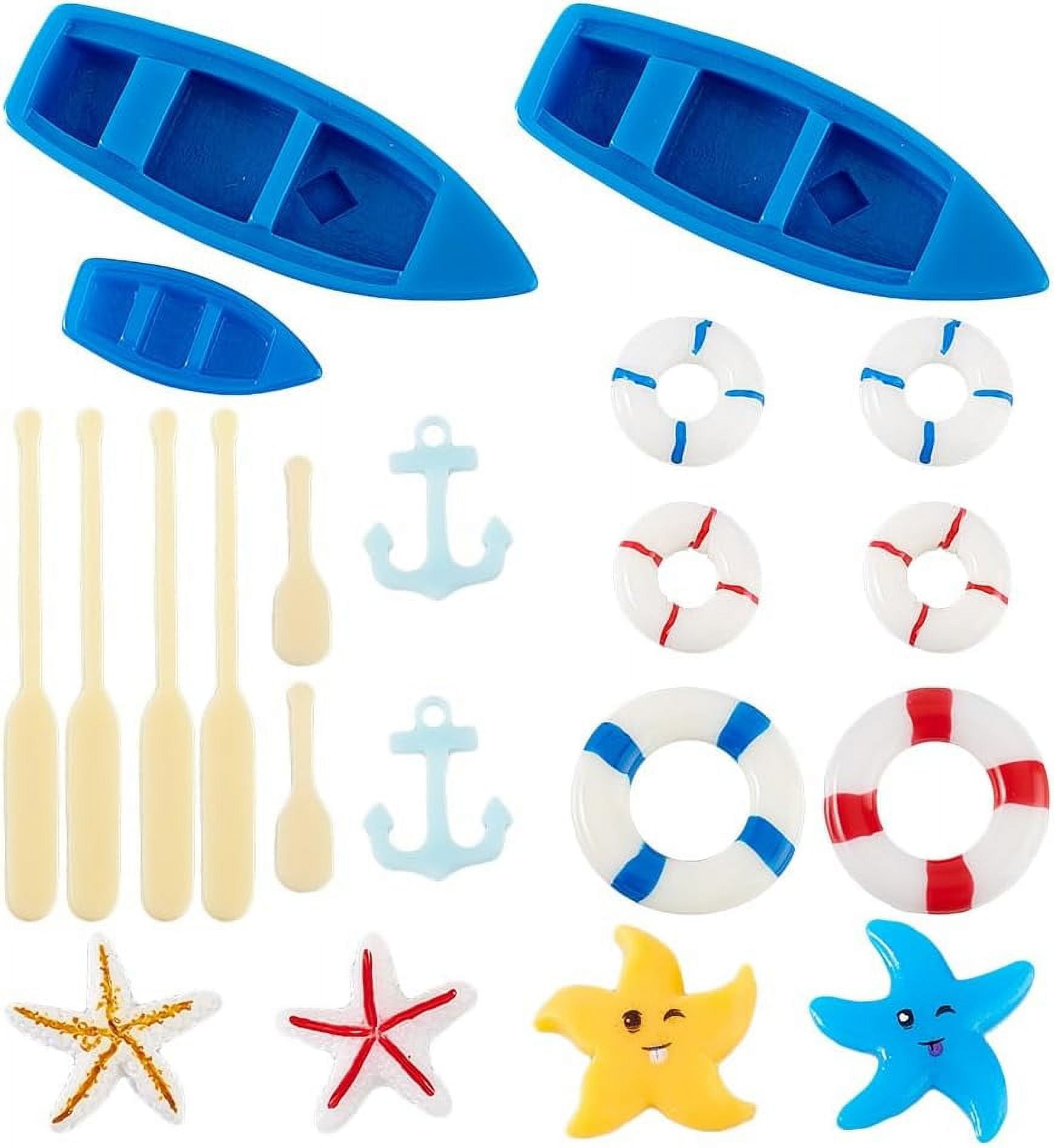 21 Pcs 13 Styles Beach Style Miniature Ornaments Resin Canoe Model ...