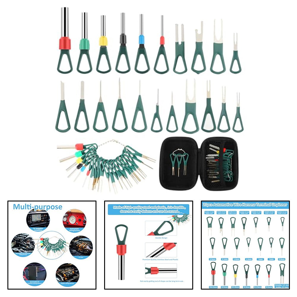 21 Pcs CAR Terminal Removal Tool Kit Wire Connector Pin Release ...