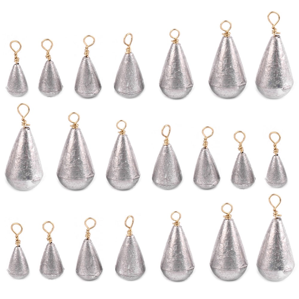 Botattraeck 21 Pcs Fishing Weights Set with 7 Sizes Metal Carp Sinkers ...