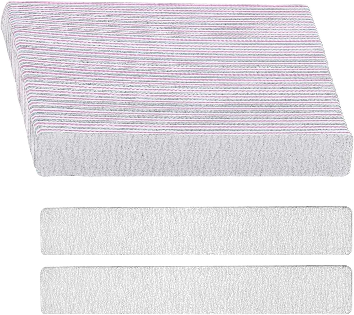 21 Pcs Nail File 100/180 Grit Nail Files,Gray Double Sided Emery Boards ...