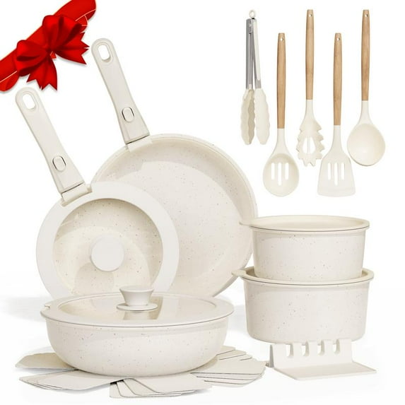 21 Pcs Pots and Pans Set Nonstick - Kitchen Cookware Set with ...