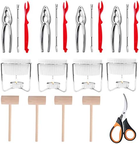 21 Pcs Seafood Tools Set includes 4 Crab Forks, 4 Lobster Crab Crackers ...