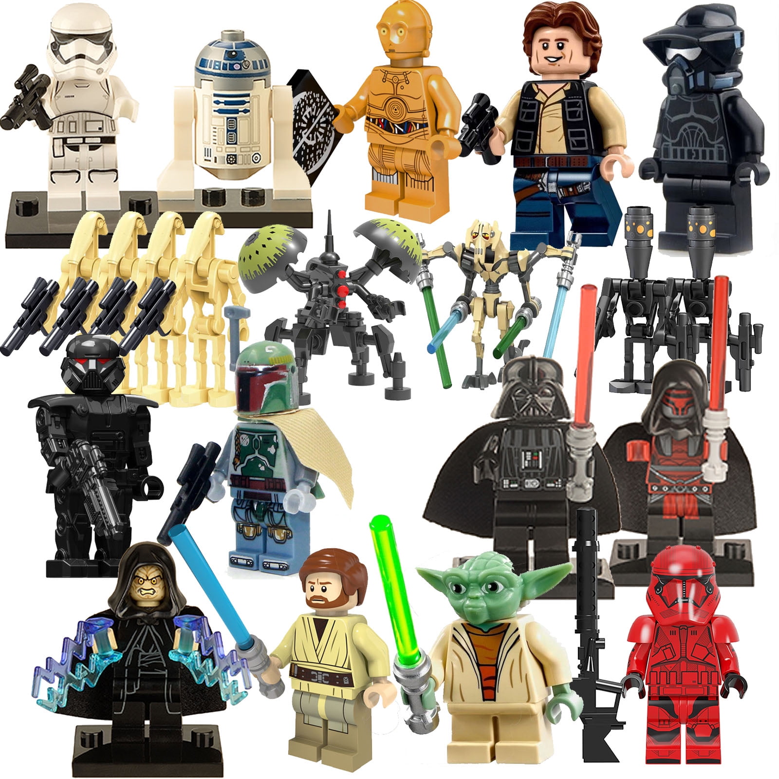 21 Pcs Star Pack Galaxy Mini Figures, Space War Action Playset, Clone ...