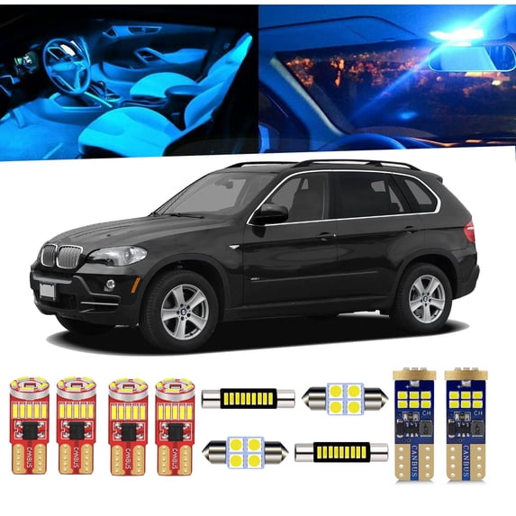 21 Piece Interior LED Lights Kit for BMW X5 E53 2000-2006 Interior LED ...