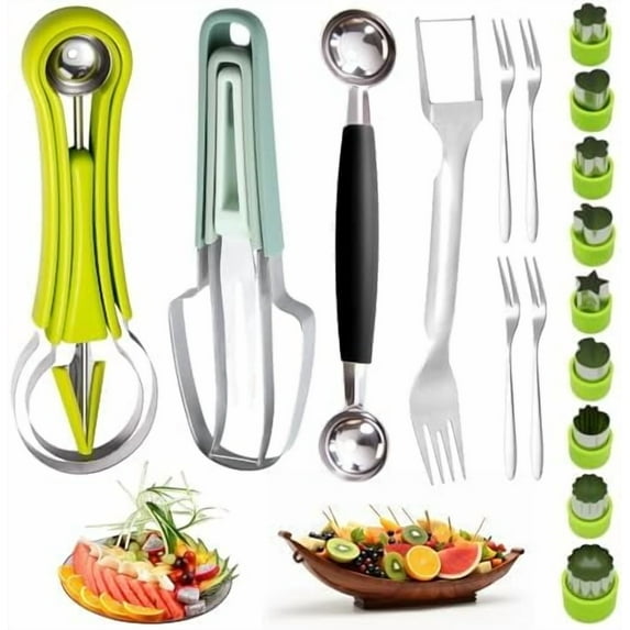 21-Piece Watermelon Cutter Set - Watermelon Slicer, Fork Cutter Tool ...