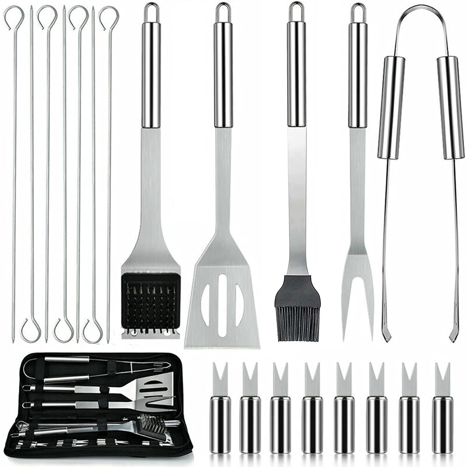 Co Win Complete 21 Pieces Grill Accessories Set, BBQ Tools Kit with ...