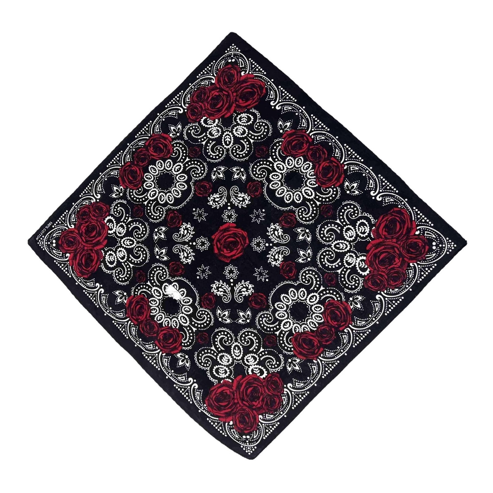 21'' Rose Pattern Bandana Head Scarf for Women Men Square Turban Head ...