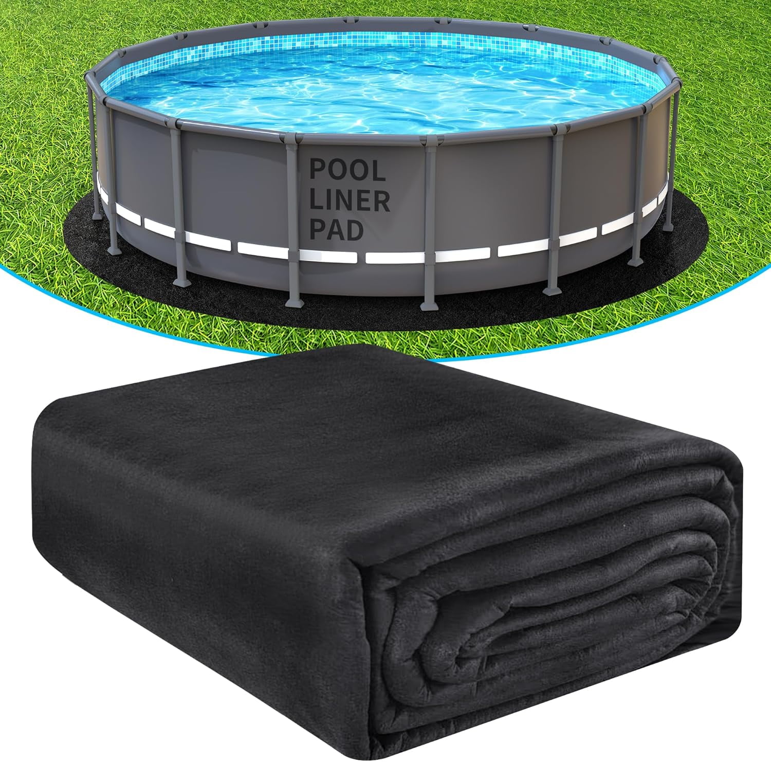 21' Round Thicker Heavy Duty Pool Liner Pad for Above Ground Pool, Pool ...