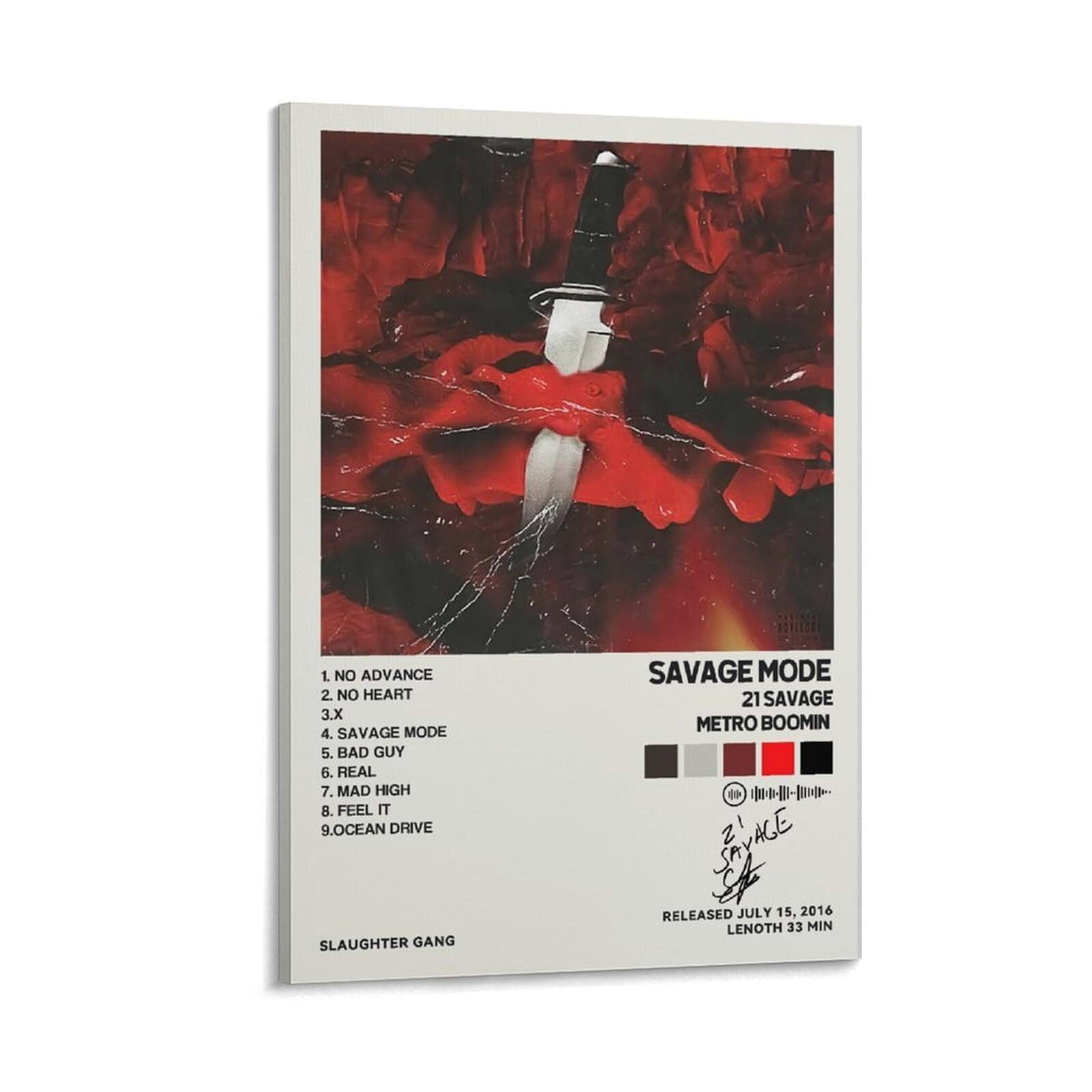 21 Savage Music Album Cover Poster Prints Canvas Wall Art for Trendy ...