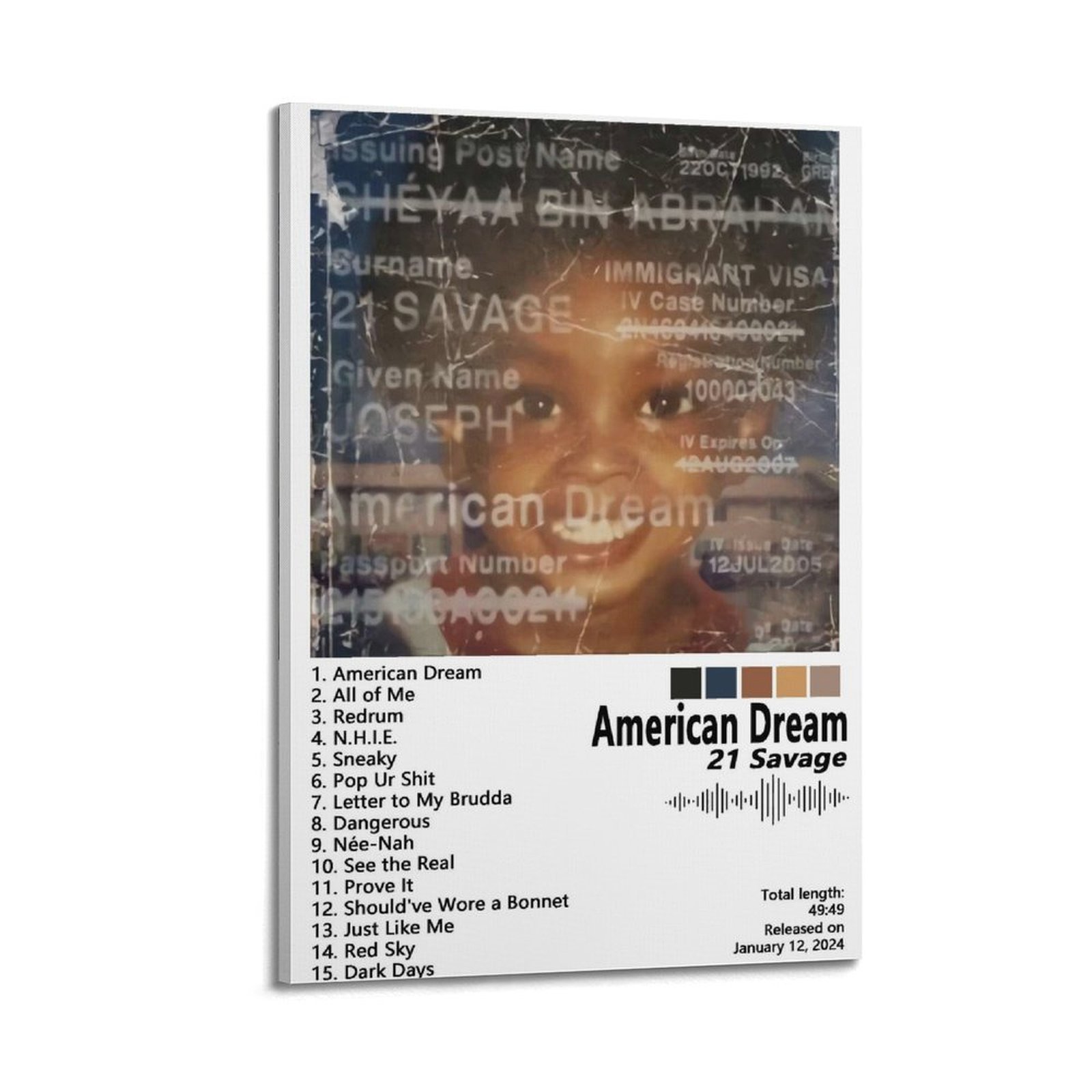 21 Savage Painting Vintage Poster Picture Print Wall Art Poster ...