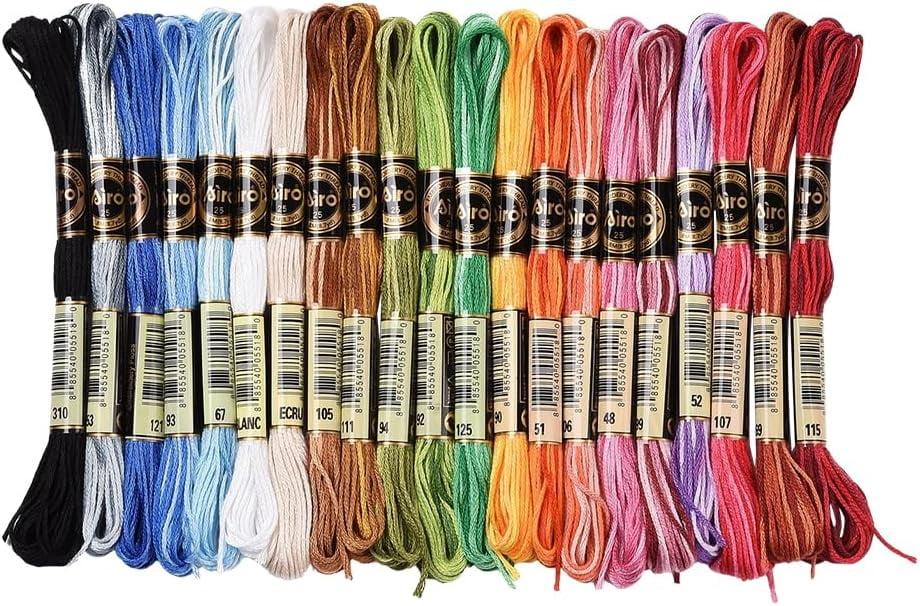 21 Skeins 183 Yards 6 Strands Variegated Embroidery Floss Cross Stitch ...