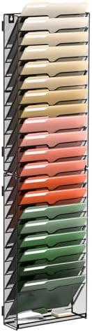 21-Tier Wall File Organizer Mesh Office Mail Holder, Hanging Wall ...