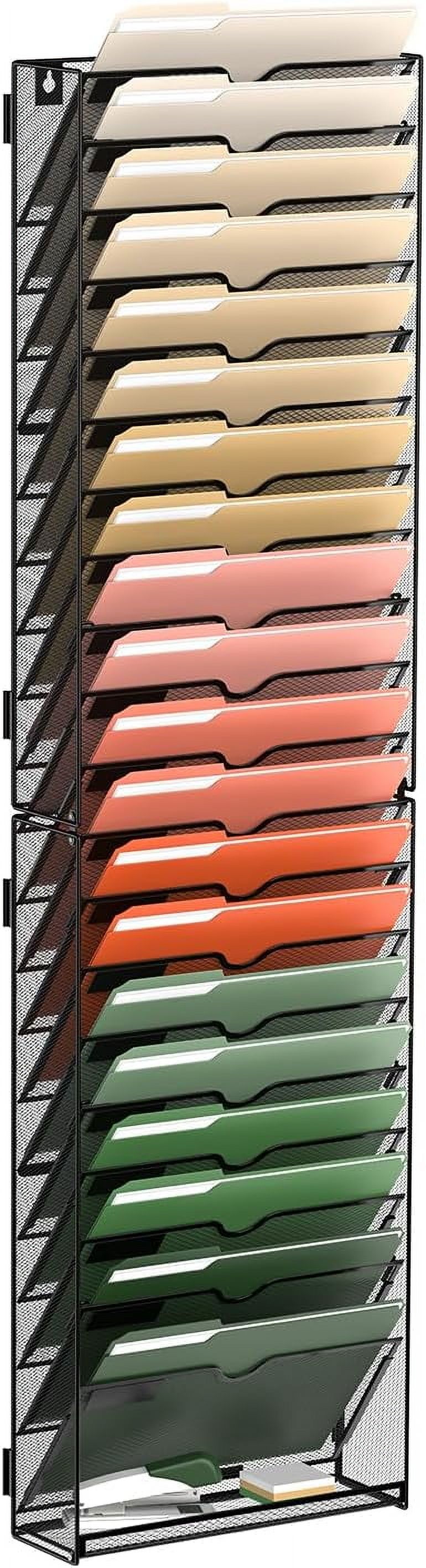 21-Tier Wall File Organizer Mesh Office Mail Holder, Hanging Wall ...