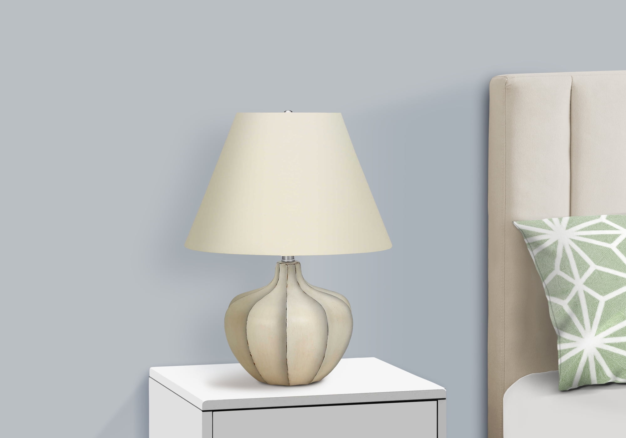 21" Transitional Table Lamp – Cream Resin Gourd Base, Ivory Empire ...