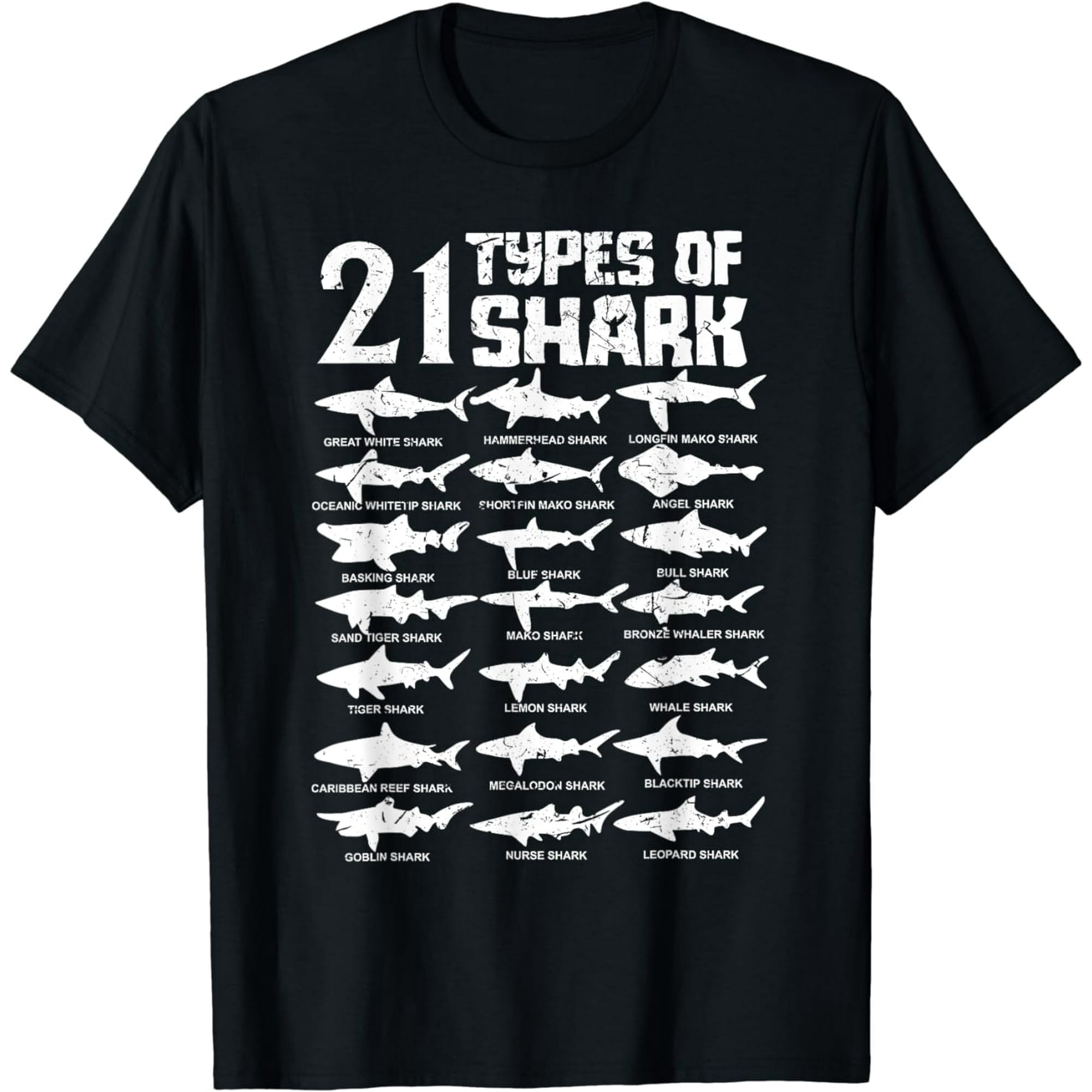 21 Types of Shark Shirt | Marine Biology T-Shirts Gift - Walmart.com