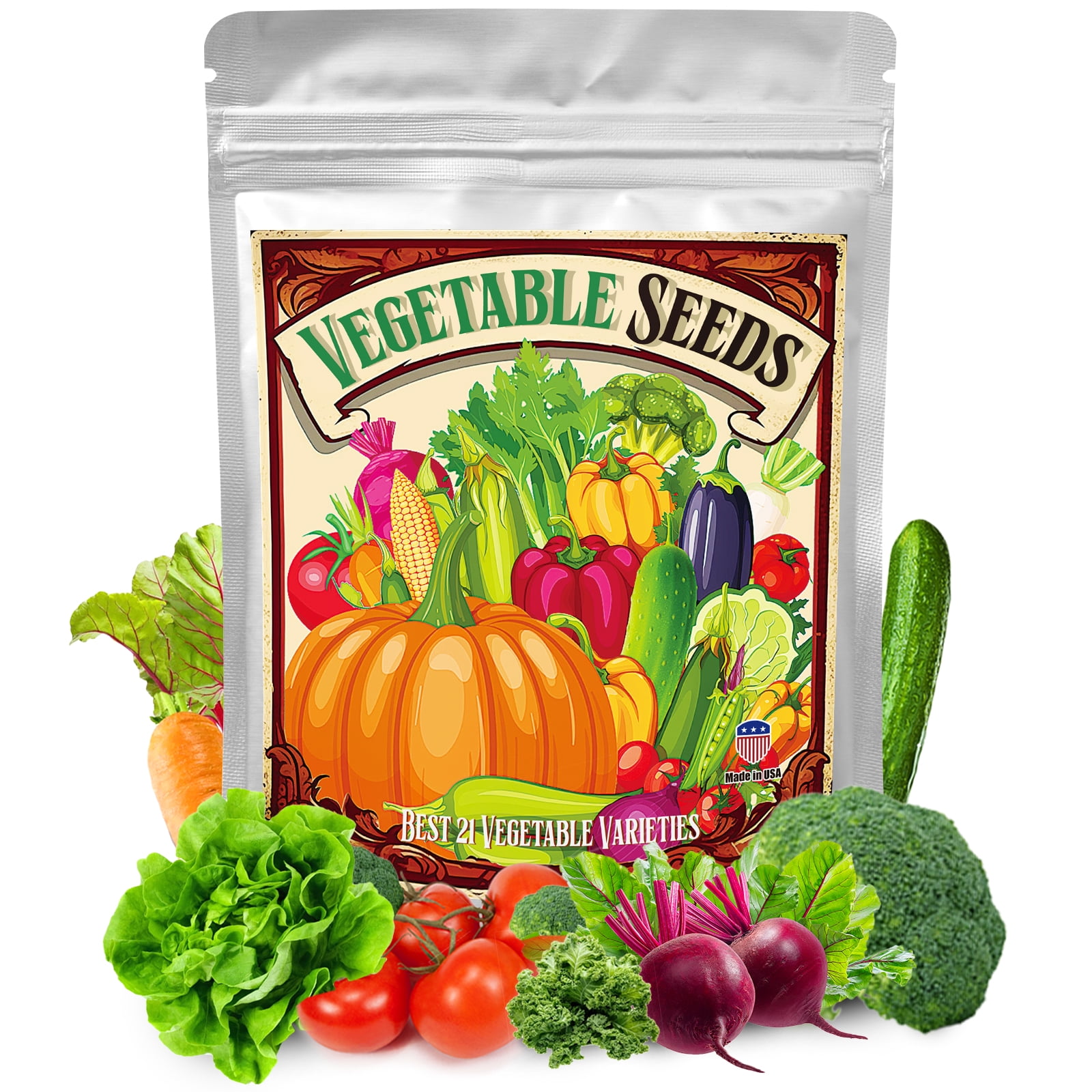 21 Varieties Vegetable Seeds for Planting, 7,000+ Seeds Gift Pack ...