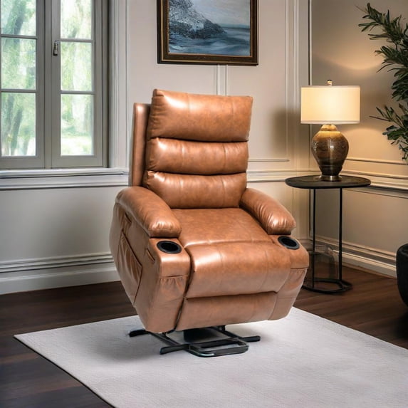 21" Wide Electric Power Lift Recliner – 8-Point Massage & Lumbar Heat ...