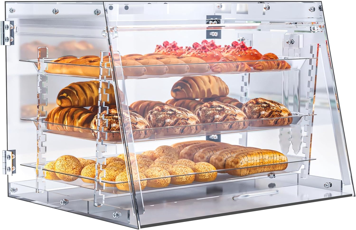 21" X 17.3" X 14" Commercial Countertop Bakery Display Case- 3 Tray ...