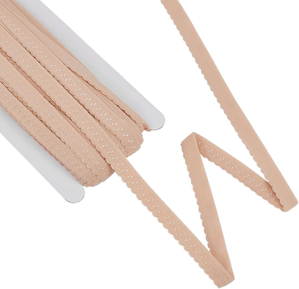 21 Yards Beige Nylon Twill Tape 1/2inch Wide Double Folding Elastic ...