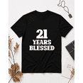 21 Years Blessed 21st Birthday Christian Cross Devotional Unisex T ...
