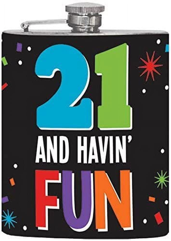 21 and Havin' Fun 21st Birthday Party Favor Metal Flask - Walmart.com