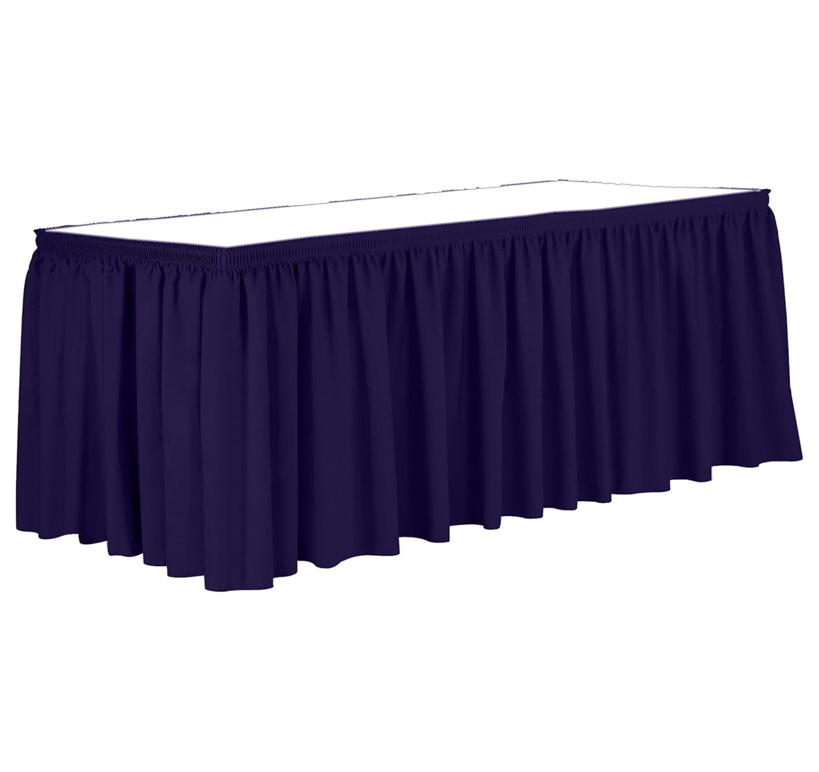 21 ft. Shirred Pleat Polyester Table Skirt - 36" Counter Serving Height ...