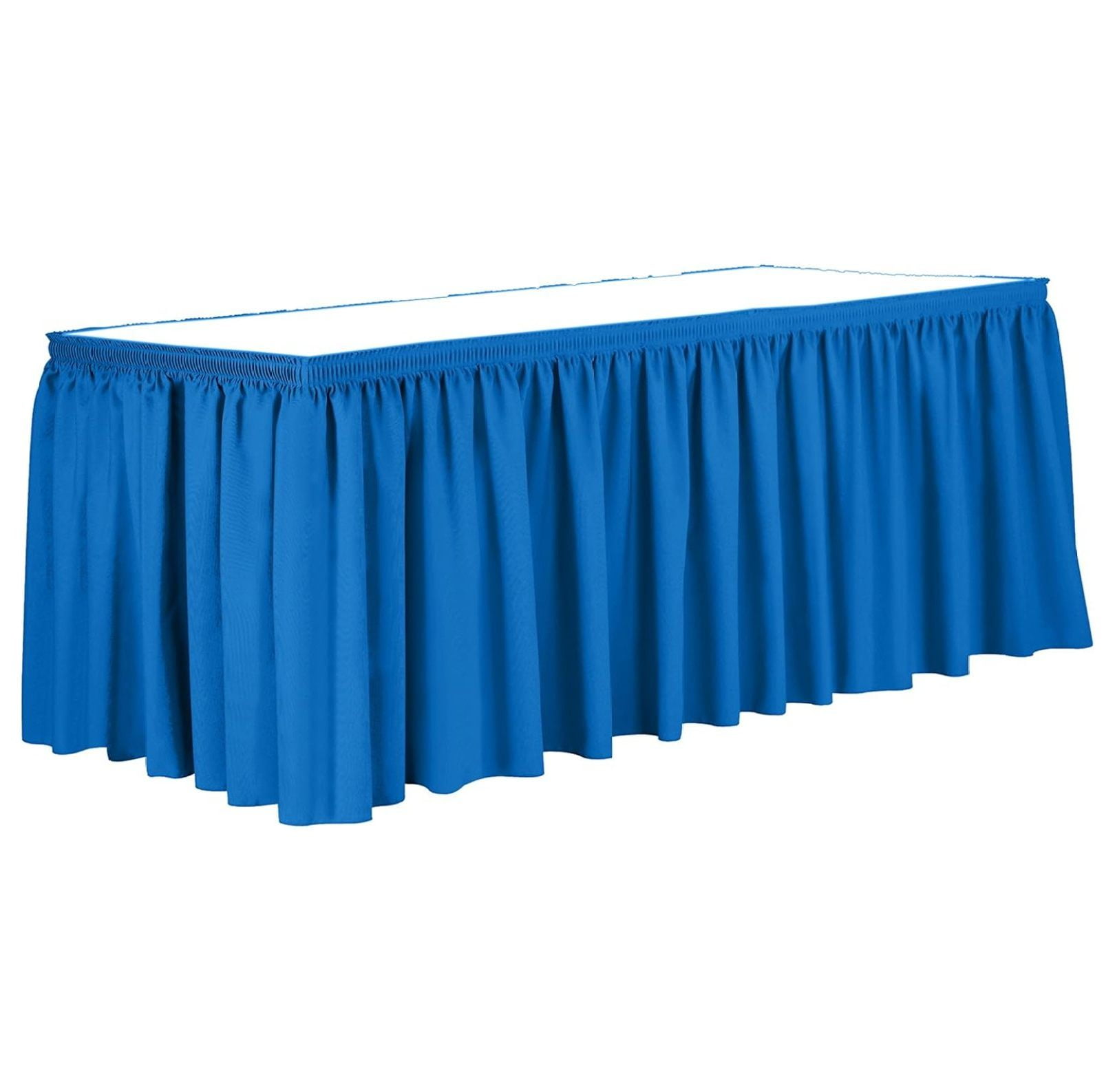 21 ft. Shirred Pleat Polyester Table Skirt Cobalt Blue - Walmart.com