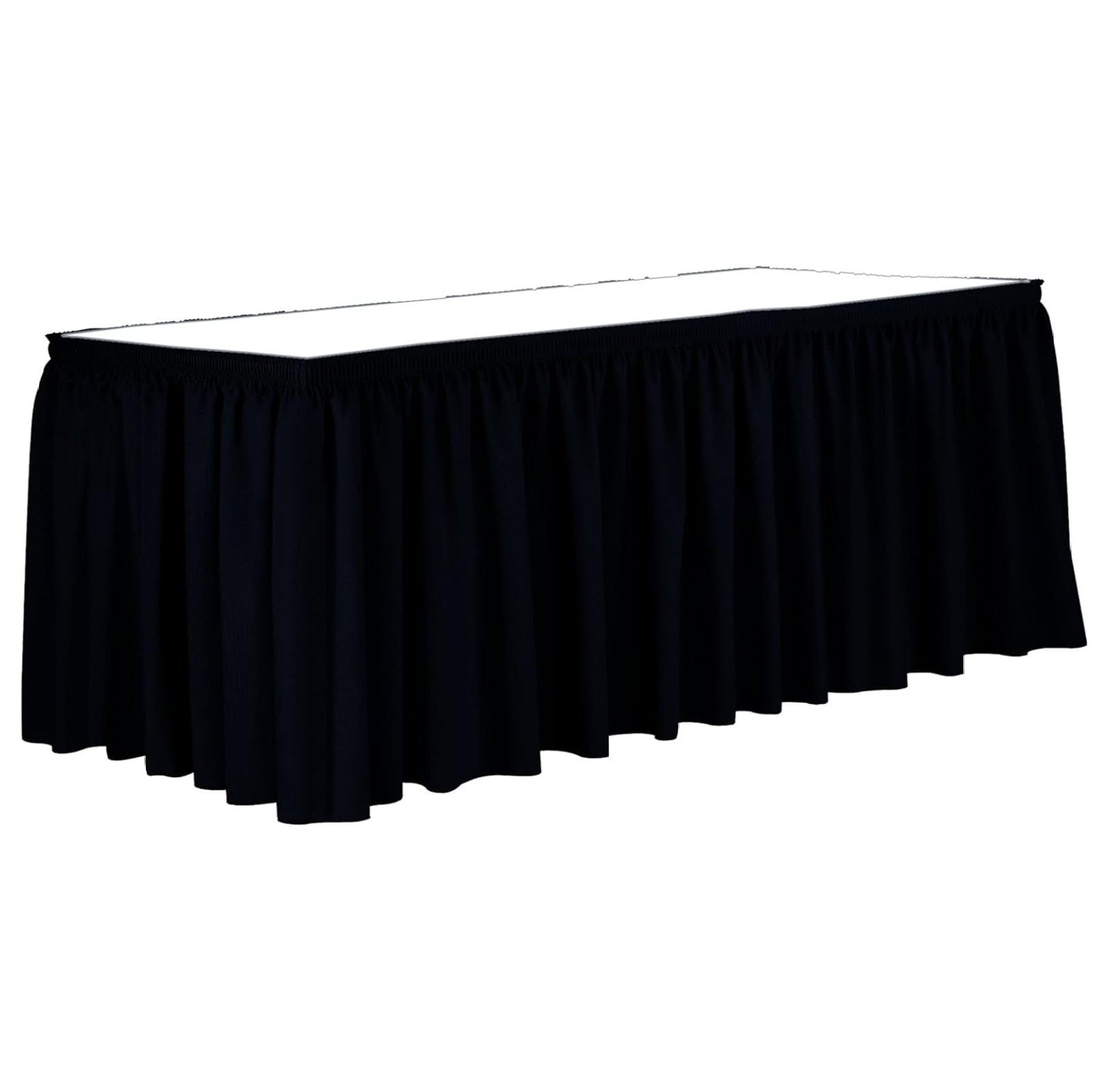 21 ft. Shirred Pleat Polyester Table Skirt Midnight Navy Dark Blue ...