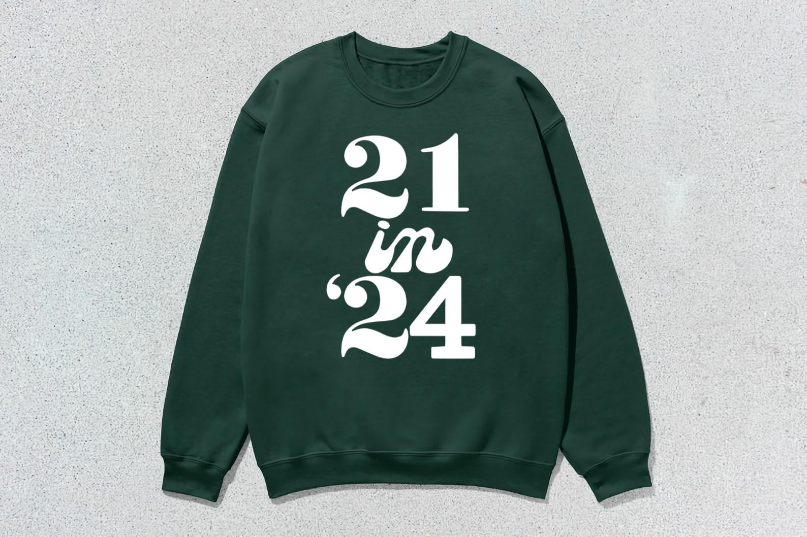 21 in 24 Shirt, 21st Birthday Gift, 21 Years Old Shirt, Birthday Party ...