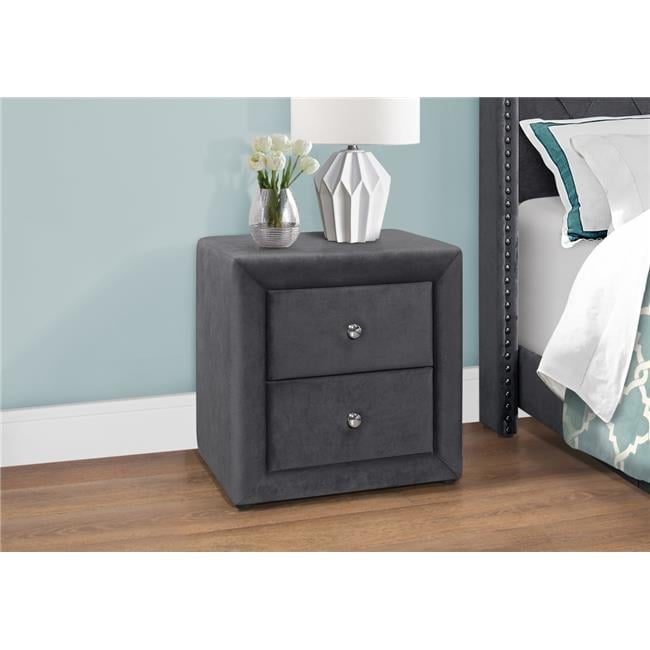 21 in. Bedroom Accent Night Stand, Dark Grey - Velvet - Walmart.com