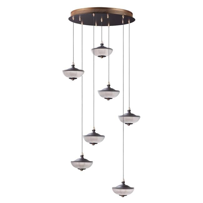21 in. Bella LED 7-Light Pendant Ceiling Light, Bronze & Gold - Walmart.com