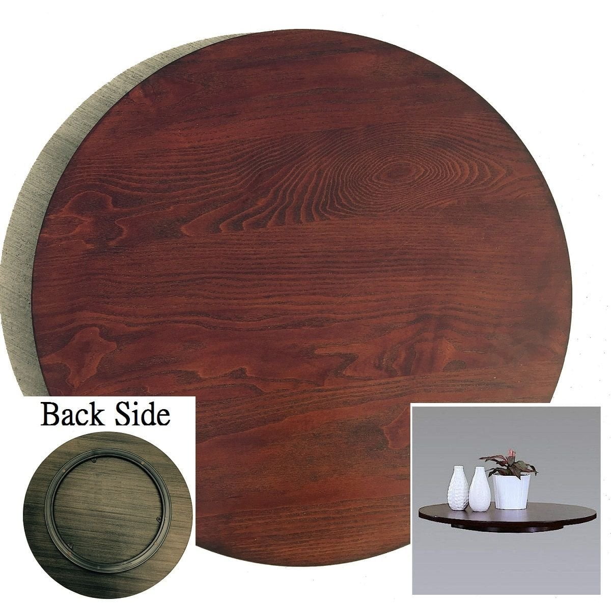 21-in Diameter Wooden Large Lazy Susan Turntable, Functional Dining and ...