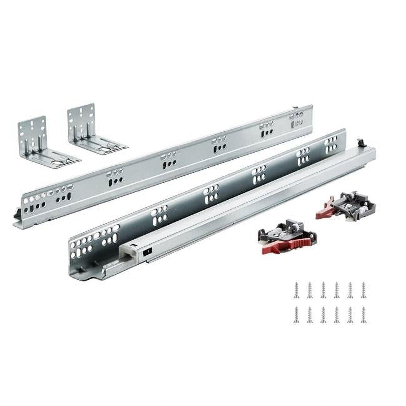 21 in. Drawer Bottom Side Mount Rails with Heavy Duty Full Ball Bearing ...