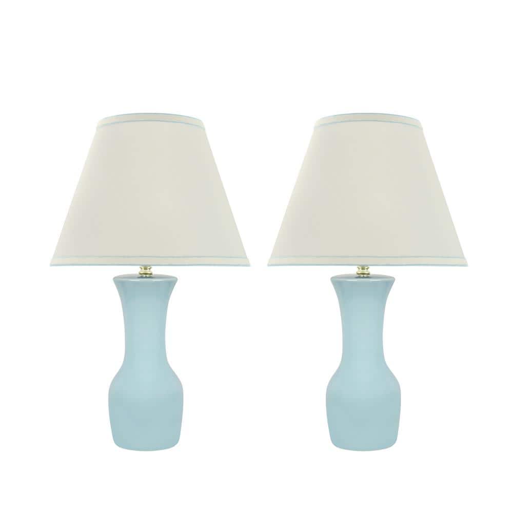 21 in. H Ceramic Light Blue Glaze Table Lamp (2-Pack) - Walmart.com