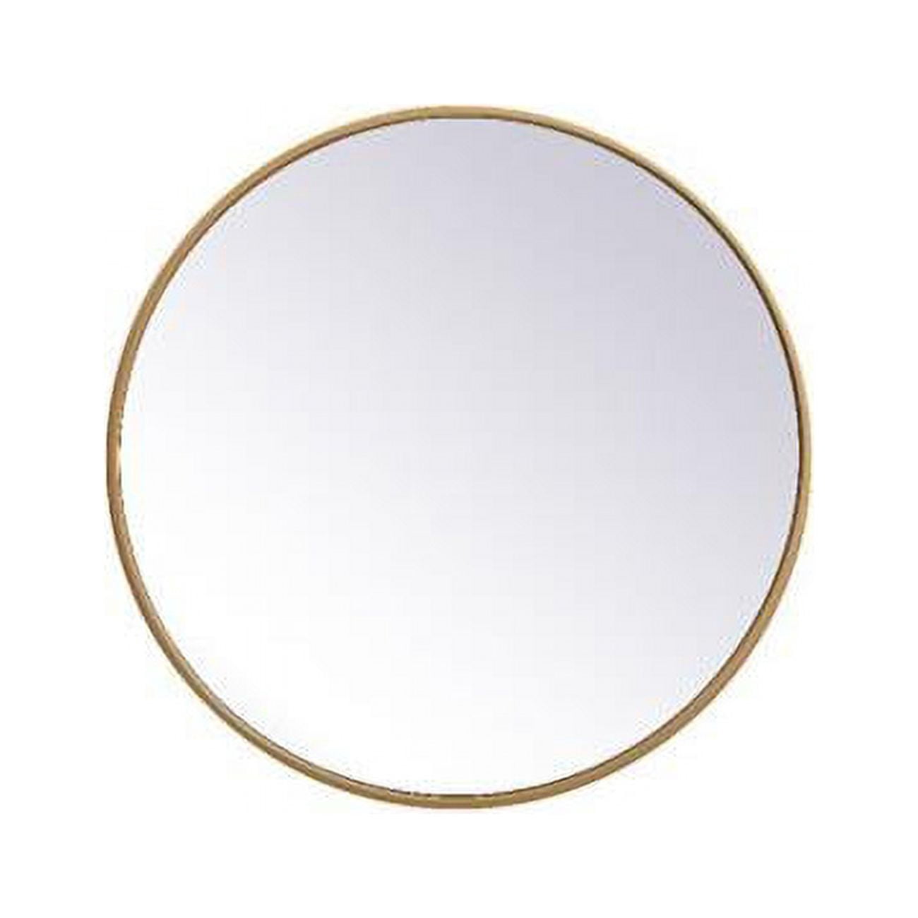 21 in. Metal Frame Round Mirror, Brass - Walmart.com